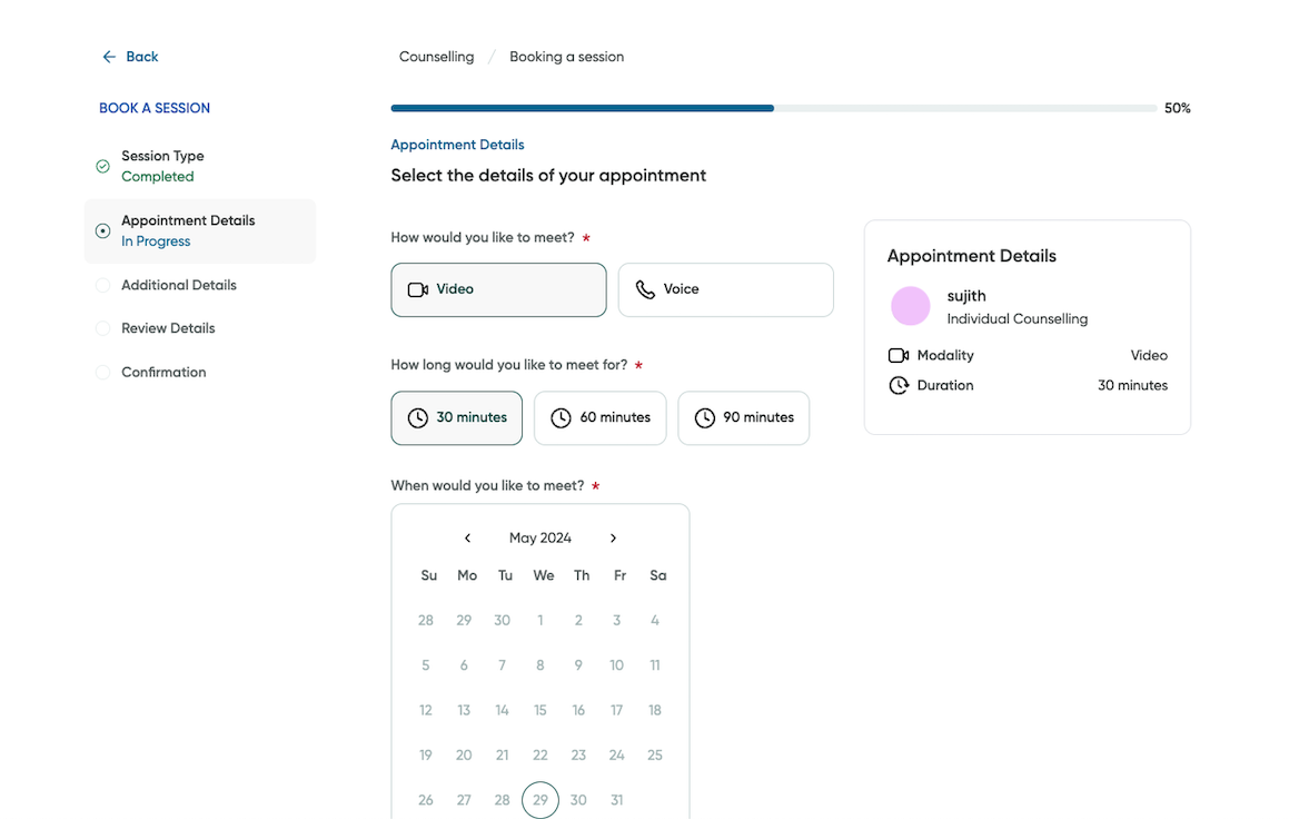 Book an appointment with a counsellor – GreenShield+ Help Centre
